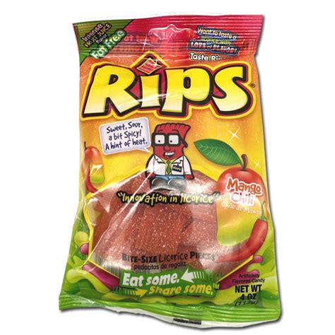 Rips Bite Sized Mango Chili Licorice 4oz Blair Candy Company