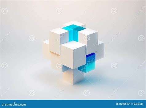 Structure Builded With Cubes Isolated On White Background Royalty Free