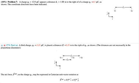 solved 10 problem 7 a charge q2 12 0μc appears a