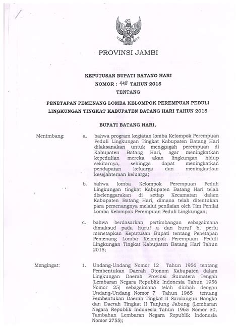 Contoh Surat Keputusan Penetapan Pemenang Lomba