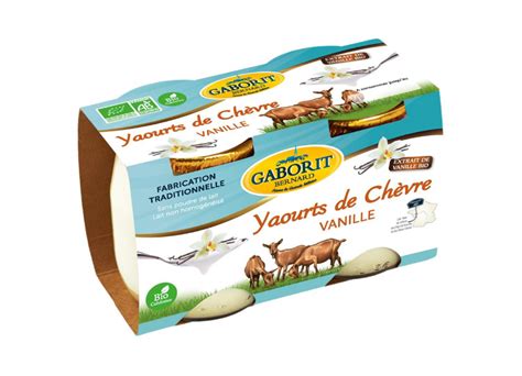 Yaourt au lait de chèvre bio aromatisé vanille Gaborit x g