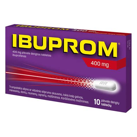 Ibuprom 400 Mg Plėvele Dengtos Tabletės N10 Gintarinė Vaistinė