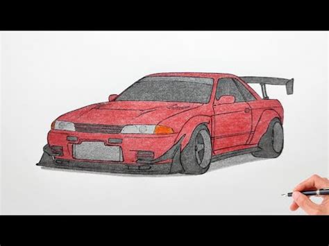 How To Draw A Nissan Skyline Gt R R Drawing Nissan Gtr