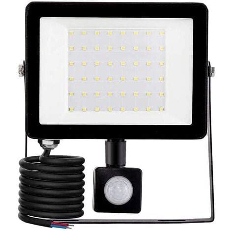50W Projecteur Led Exterieur Detecteur De Mouvement 6500K Blanc Froid