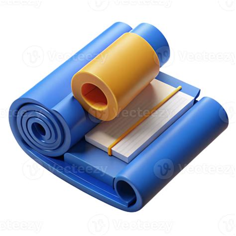 3d Illustration Blue Yellow Notepad 53919346 Png