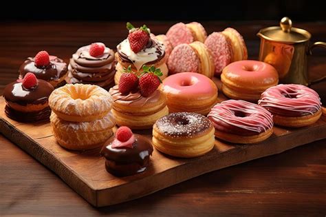 Premium Ai Image Sweet Temptations Assorted Pastries