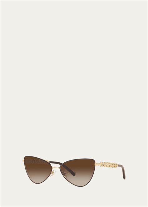 Dolceandgabbana Gradient Interlocking Dg Steel Butterfly Sunglasses