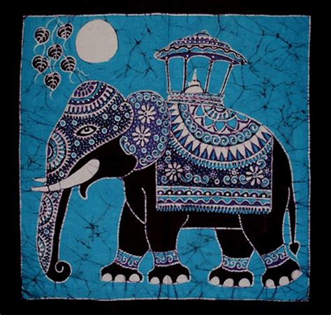 Batik Wall Hanging Elephant Tapestry Batik Art Hand Made Etsy