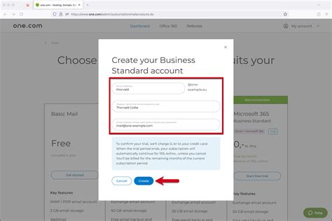 Cómo puedo crear una cuenta de Exchange Asistencia one
