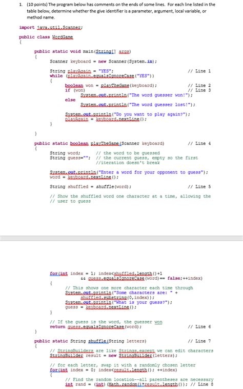 Solved 1 10 Points The Program Below Has Comments On The