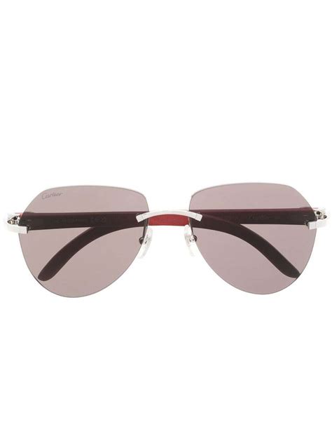 Cartier Eyewear Tinted Pilot Frame Sunglasses Editorialist