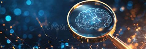 Exploration Of Artificial Intelligence Brain Under Magnifying Glass Highlighting Transparency