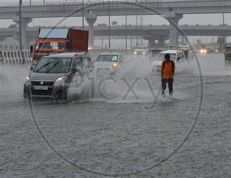 Image Of Traffic Congestion Is Seen As Commuters Get Stuck On The Water Logged Road Near Ito