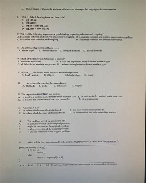 Solved D The Program Will Compile And Run With No Error Chegg