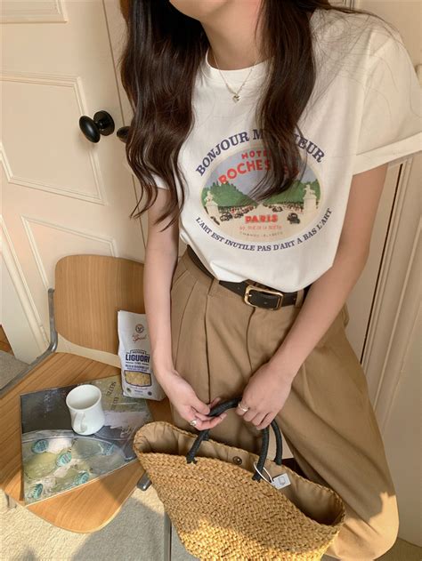 앙또드 당일출고 기쁘 반팔티 프린팅 면 여름 라운드 반팔 티셔츠 앙또드