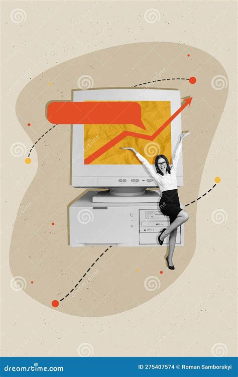 Creative Abstract Template Graphics Collage Image Of Funny Happy Lady