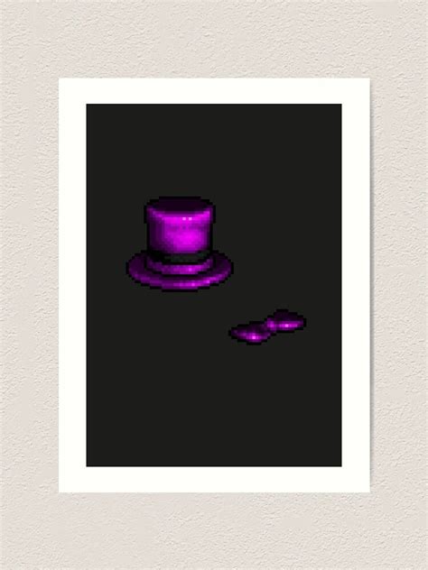 Five Nights At Freddys 4 Fredbears Hat And Bowtie Pixel Art Art