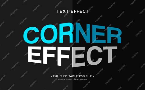 premium psd corner text effect