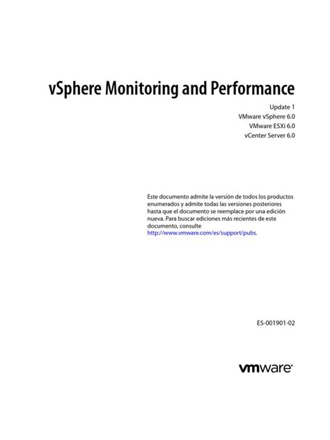 Vsphere Esxi Vcenter Server 601 Monitoring Performance Guide Pdf Grupo De Computadoras