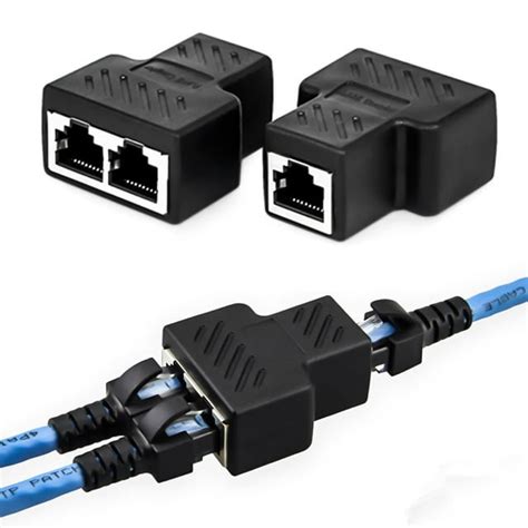 Ethernet Splitter Ethernet Splitter 1 To 2 Rj45 Female 1 To 2 Female Socket Adapter Ethernet