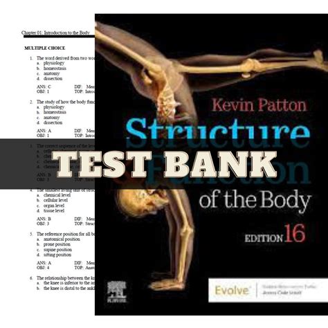 Test Bank For Structure Function Of The Body 16th Edition Inspire