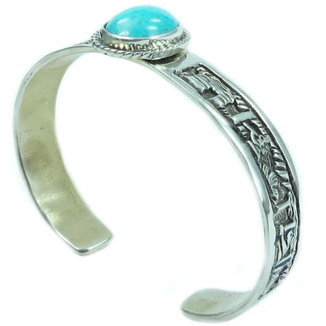 Indianerschmuck Armspange für Damen aus Sterling Silber Turquoise