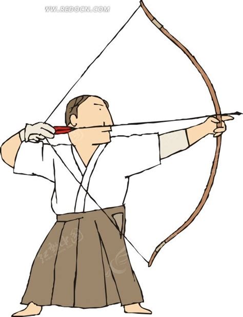 射箭插画EPS素材免费下载 红动网