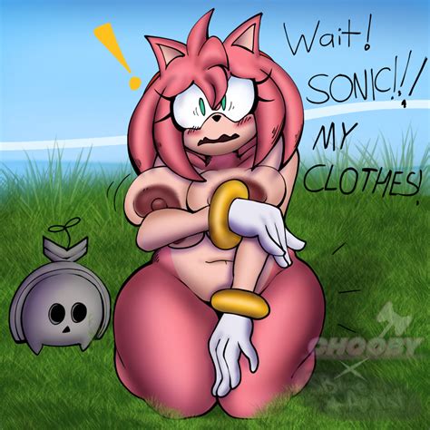 Rule 34 1girls Amy Rose Belly Button Blush Blushing At Viewer