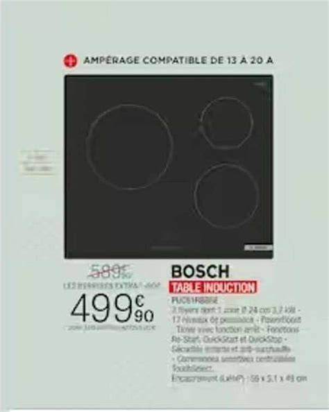 Promo Table Induction Bosch Chez Extra Icataloguefr