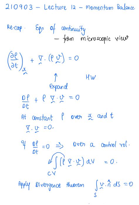 210903 Lecture 12 Sep 03 Momentum Balance Introduction To