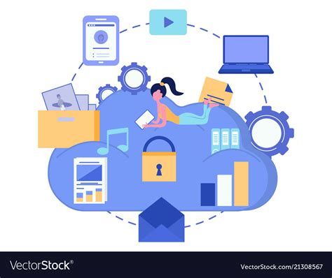 Cloud Storage Data Security Concept Royalty Free Vector