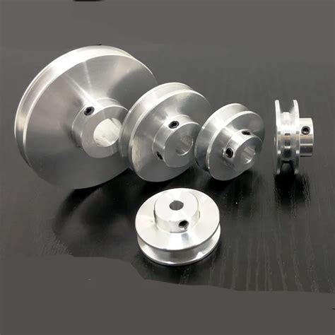 실버 알루미늄 합금 싱글 그루브 모터 샤프트용 고정 보어 풀리 Pu 라운드 벨트 41x16mm 6 12mm 3 5mm