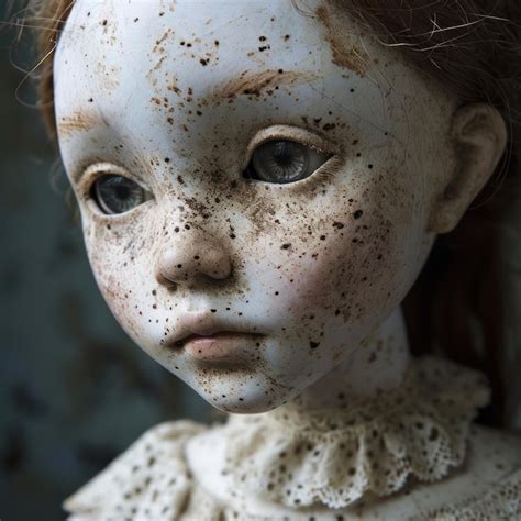 Premium Photo A Close Up Of A Doll With White Spots On Her Face Ai