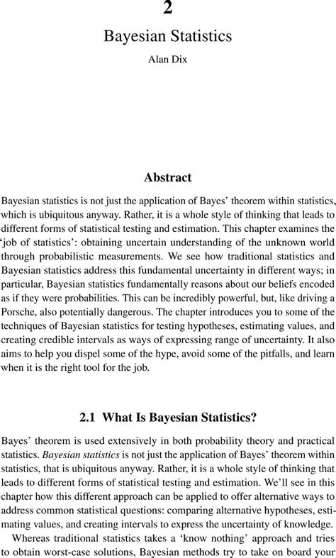 Bayesian Statistics Chapter 2 Bayesian Methods For Interaction And