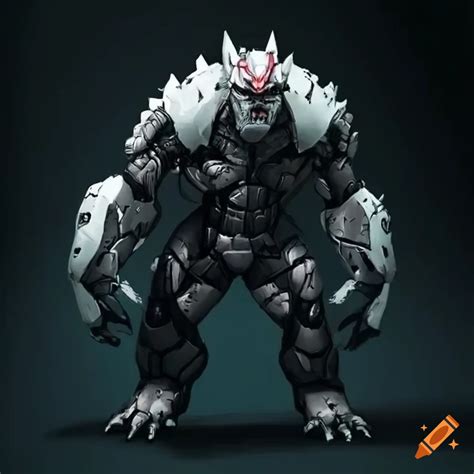 Illustration Of A Black Snapping Turtle Cyborg In Futuristic Armor