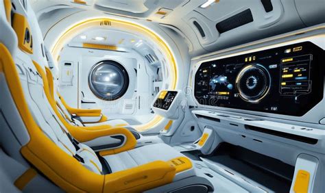 Futuristic Spacecraft Interior With Advanced Technology And Sleek