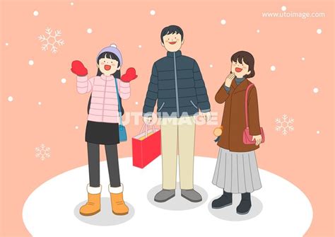 가족과함께 크리스마스 005 Spai411 유토이미지 일러스트 크리스마스 사람 겨울 연말 12월 생활 이벤트