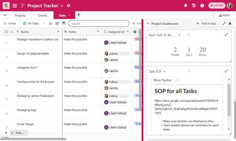how to create custom project tracker stackby