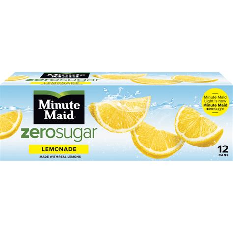 Minute Maid Zero Sugar Lemonade Fridge Pack Cans Fl Oz Pack Lemon Juice Lemonade