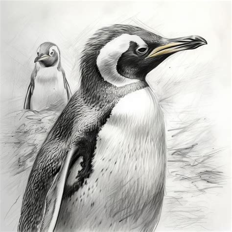 Rough Pencil Sketch Of A Penguin A Detailed Guide Premium Ai