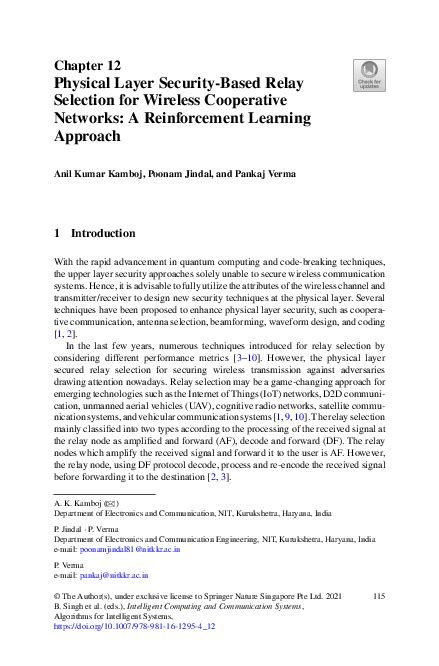 Pdf Physical Layer Security Based Relay Selection For Wireless