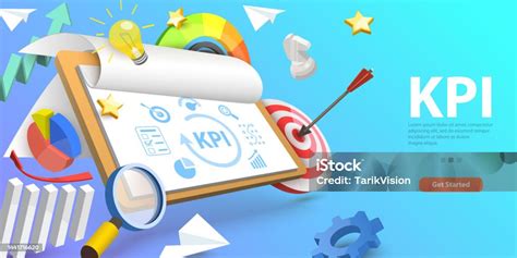 3d Vector Conceptual Illustration Of Key Performance Indicators Stock