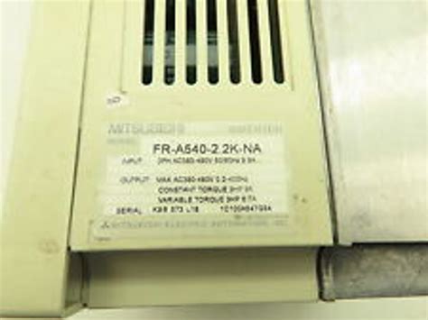 Mitsubishi A500 Variable Freq Drive Vfd Ac Inverter 480v 3 Ph 67a 3