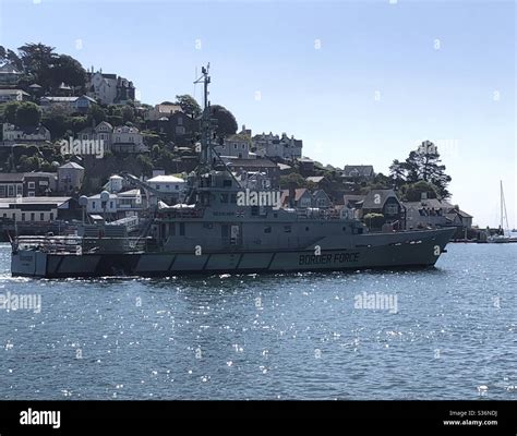 UK Border Force Searcher Leaving The River Dart With Kingswear Behind