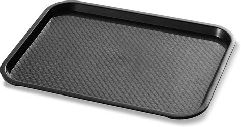 Truecraftware Juego De 12 Bandejas De Plástico Negro Para Comida Rápida