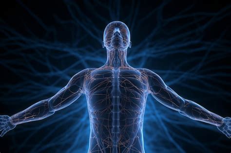 Premium Ai Image Visualization Of Glowing Neurons In The Human Body Ai