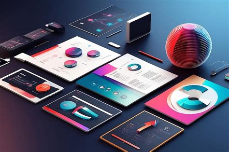 Premium Photo Dashboard Ui Modern Presentation With Data Graphs And