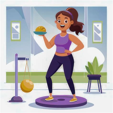 A Picture Of A Girl Doing A Squat With A Bowl Of Food On Her Left Hand