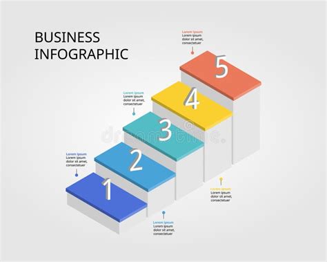Level Template For Infographic For Presentation For 5 Element Stock Vector Illustration Of