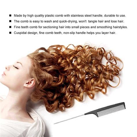Salon Hair Plastic Hair Cutting Comb Stainless Steel Comb Handle